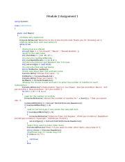 Module Assignment Docx Module Assignment Using System Class Subscribers Static Void