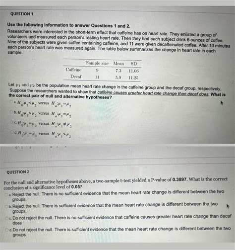 Solved Question 1use The Following Information To Answer