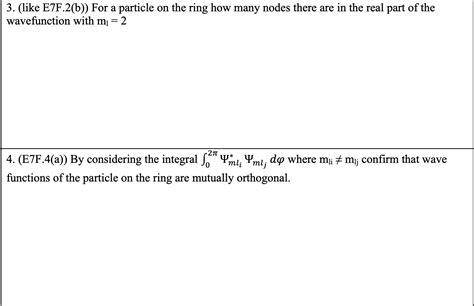 solved 3 like e7f 2 b for a particle on the ring how