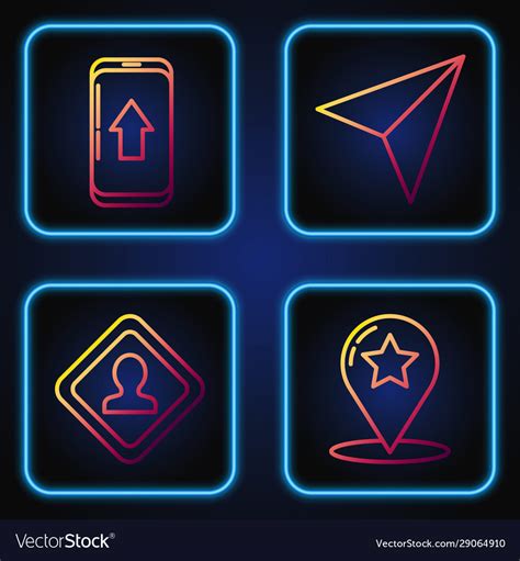 set line map pointer with star road traffic sign vector image