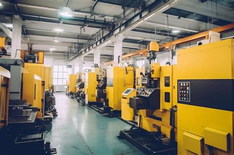 Premium Ai Image Modern Factory Largescale Cnc Generative Ai