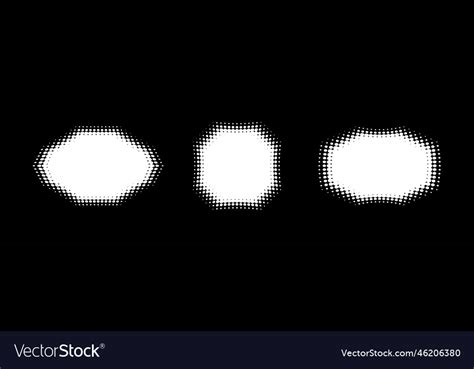 white octagon halftone frames grunge set polygons vector image