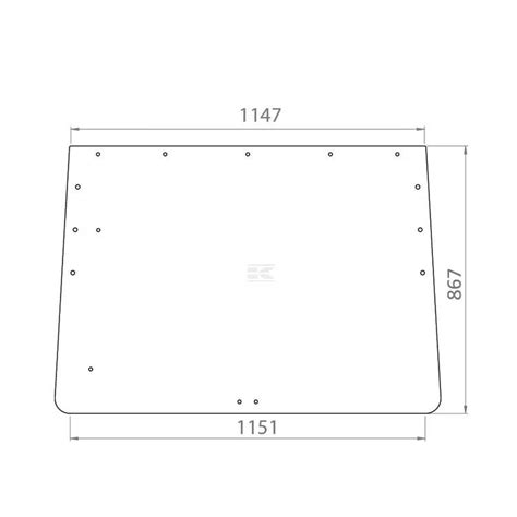 Rear Window Glass Upper To Suit Renault And Claas 1147 1251mm Wide X