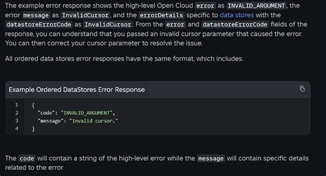 Open Cloud Error Reponses Are Inconsistent And The Documentation Is Incorrect And Lacking