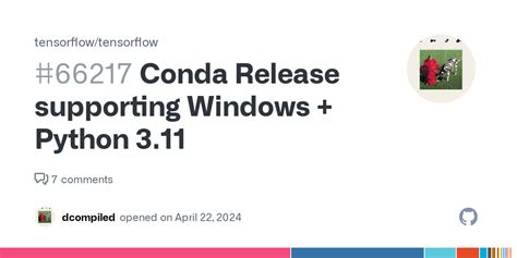 Conda Release Supporting Windows Python 311 · Issue 66217
