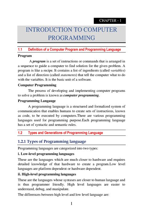 Computer Programmingchapter 1 Chapter 1 Introduction To Computer