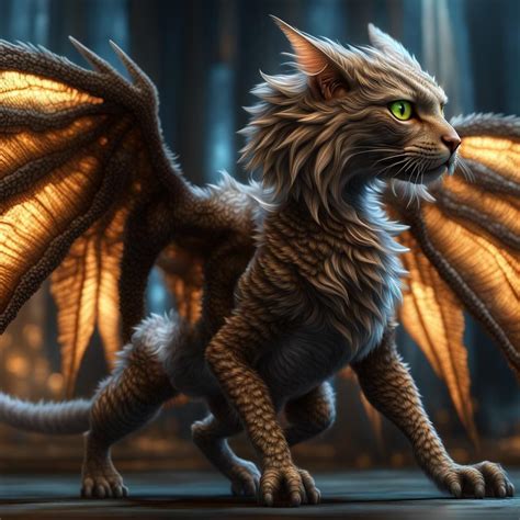 Cat Dragon Hybrid Art