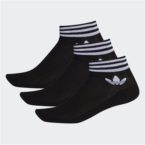 Accessories Island Club Trefoil Ankle Socks 3 Pairs Black Adidas