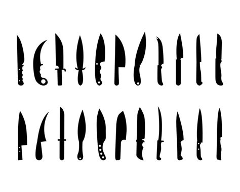 Knife Silhouette Set Premium Vector