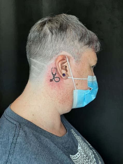 Pin By David Graham On Short Shorter BALD Ear Tattoo Behind Ear