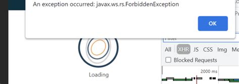 javax ws rs forbiddenexception in alert if user does not have