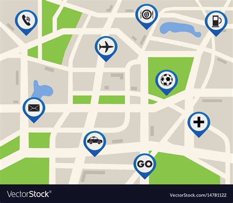 Mobile Gps Navigation Map Royalty Free Vector Image