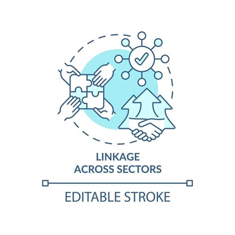Linkage Across Sectors Turquoise Concept Icon Holistic Approach Ilap Principle Abstract Idea