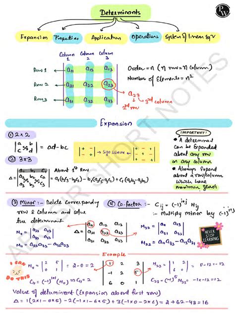 Determinants 20 Short 20 Notes 20 Pdf Pdf