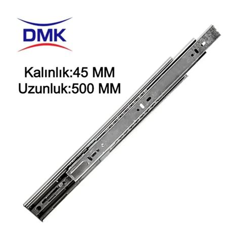 Telescopic Rail With Brake 45x500 Mm Quiet And Smooth