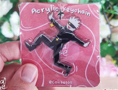 Gojo Satoru Keychain Epoxy Glitter Stars Jujutsu Kaisen Gojo Sensei Anime Keychain By
