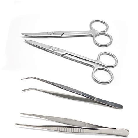 Stainless Steel Dissecting Used Scissor Tweezer Forcep With Straight