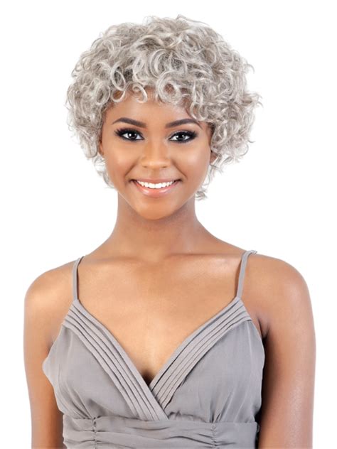 Motown Tress Human Hair Silver Gray Hair Collection Wig Shsoft