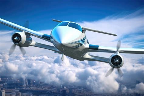 Premium Ai Image Closeup Of Electric Airplanes Sleek Aerodynamic Design Created With Generative Ai