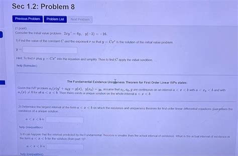 Solved Consider The Initial Value Problem