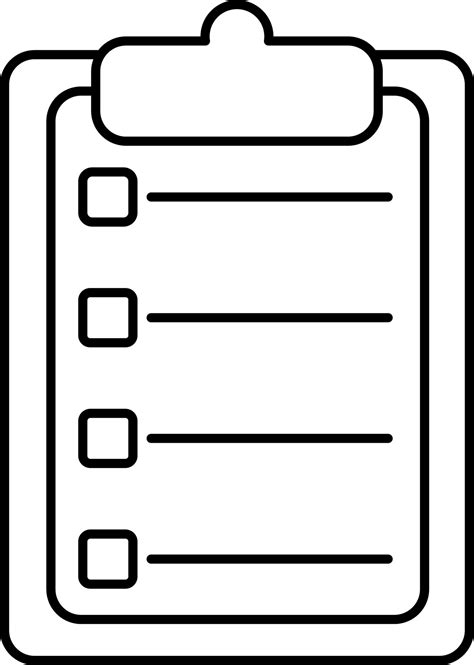 Black Outline Illustration Of Clipboard With Paper Icon 24155139 Vector Art At Vecteezy