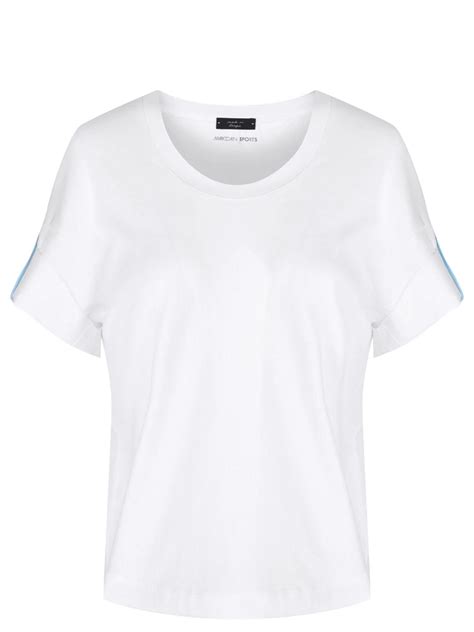 Футболка хлопковая от Marc Cain за 22 780 рублей цвет белый артикул Ws 48 31 J55 купить в