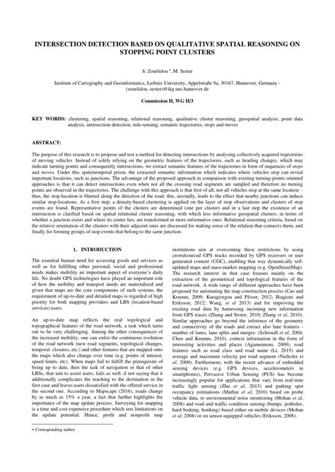 Pdf Intersection Detection Based On Qualitative Spatial Reasoning On