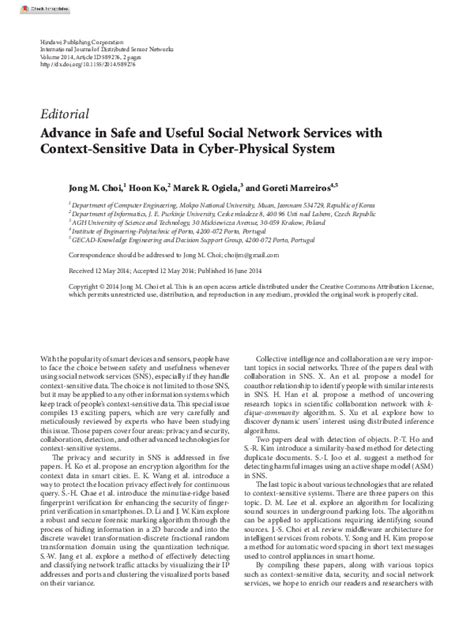 Pdf Advance In Safe And Useful Social Network Services With Context Sensitive Data In Cyber
