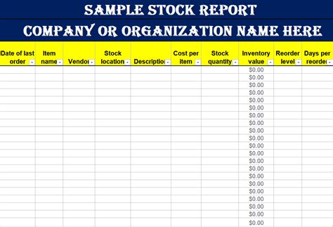 28 Editable Stock Report Templates In Excel
