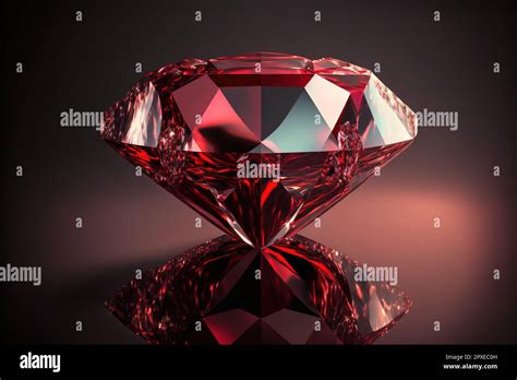 Ruby Gem Diamond Dark Reflection On Gradient Background 3d Rendering