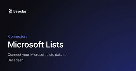 microsoft lists basedash documentation