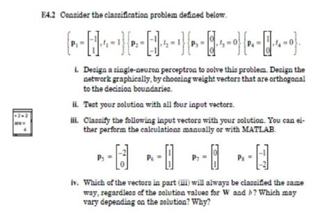 solved e4 2 consider the classification problem defined