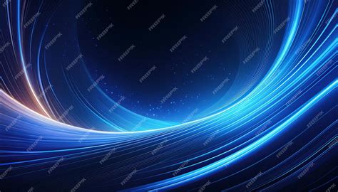 Abstract Blue Wave Pattern With Glowing Curves And Light Effects Premium Ai Generated Image