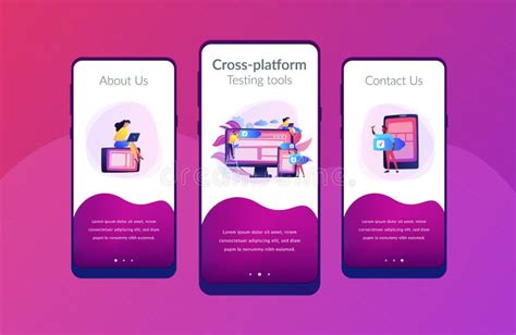 Cross Platform Software App Interface Template Stock Vector