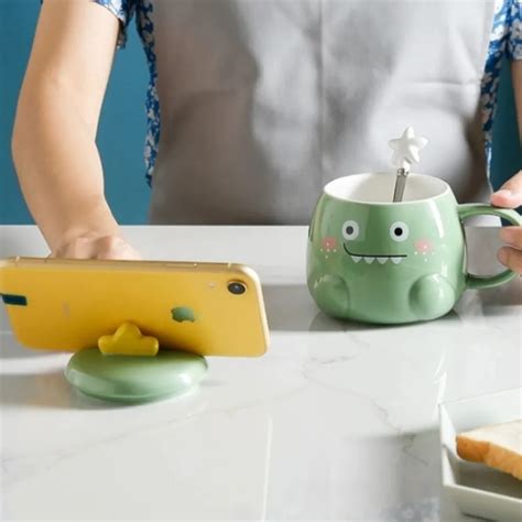 کمدا قیمت و خرید ماگ فانتزی طرح حیوانات رنگ صورتی،زرد،سبز،خاکستری سا