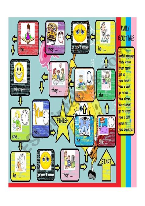 Daily Routines Board Game ESL Worksheet By Btlllll