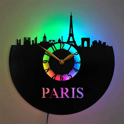 France Clock Eiffel Tower Clock Paris Wall Clock Etsy
