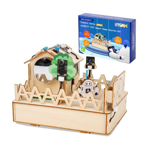 Acebott Easy Plug Esp32 Smart Home Starter Kit Wooden House Iot Wifi