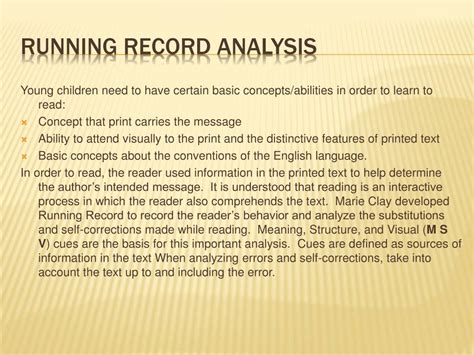Ppt Running Record Powerpoint Presentation Free Download Id629060