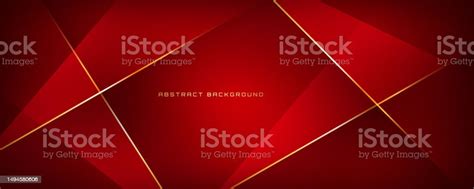 3d 빨간색 고급 추상 배경 레이어는 황금 다각형 선 효과 장식이 있는 어두운 공간에 겹칩니다 배너 전단지 카드 또는 브로셔 표지를 위한 현대적인 그래픽 디자인 요소 컷아웃