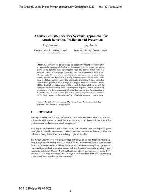 Pdf A Survey Of Cyber Security Systems Approaches For Attack Detection Prediction And Prevention