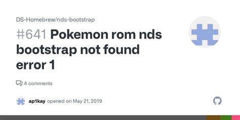 Pokemon Rom Nds Bootstrap Not Found Error Issue DS Homebrew Nds Bootstrap GitHub