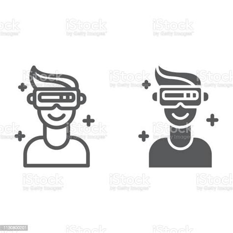 Vr 게임 라인과 글리프 아이콘 게임 및 가상 Vr 안경 기호 벡터 그래픽 흰색 바탕에 선형 패턴 10에 대한 스톡 벡터 아트 및 기타 이미지 Istock