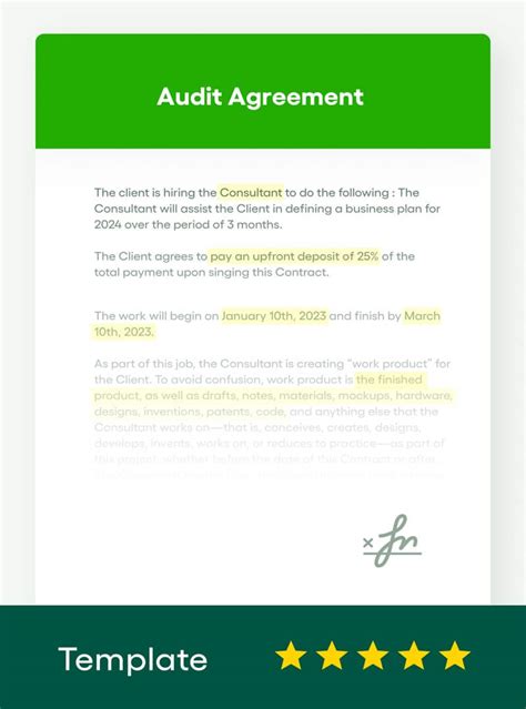 Free Contract Audit Agreement Template Free 2024 Updated Bonsai