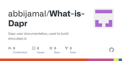github abbijamal what is dapr dapr user documentation used to build