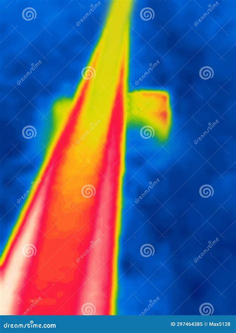 long industrial pipeline thermal imager stock illustration