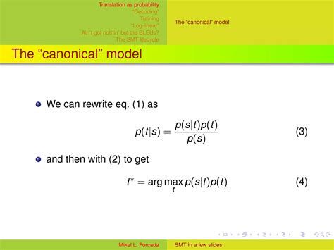 statistical machine translation in a few slides pdf