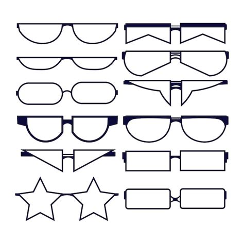A Set Of Silhouette Glasses Premium Ai Generated Vector