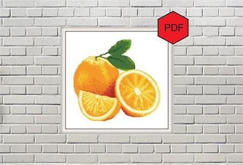 Oranges Cross Stitch Pattern Pdf Citrus Cross Stitch Decorations
