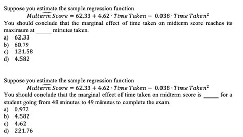 Solved Suppose You Estimate The Sample Regression Function